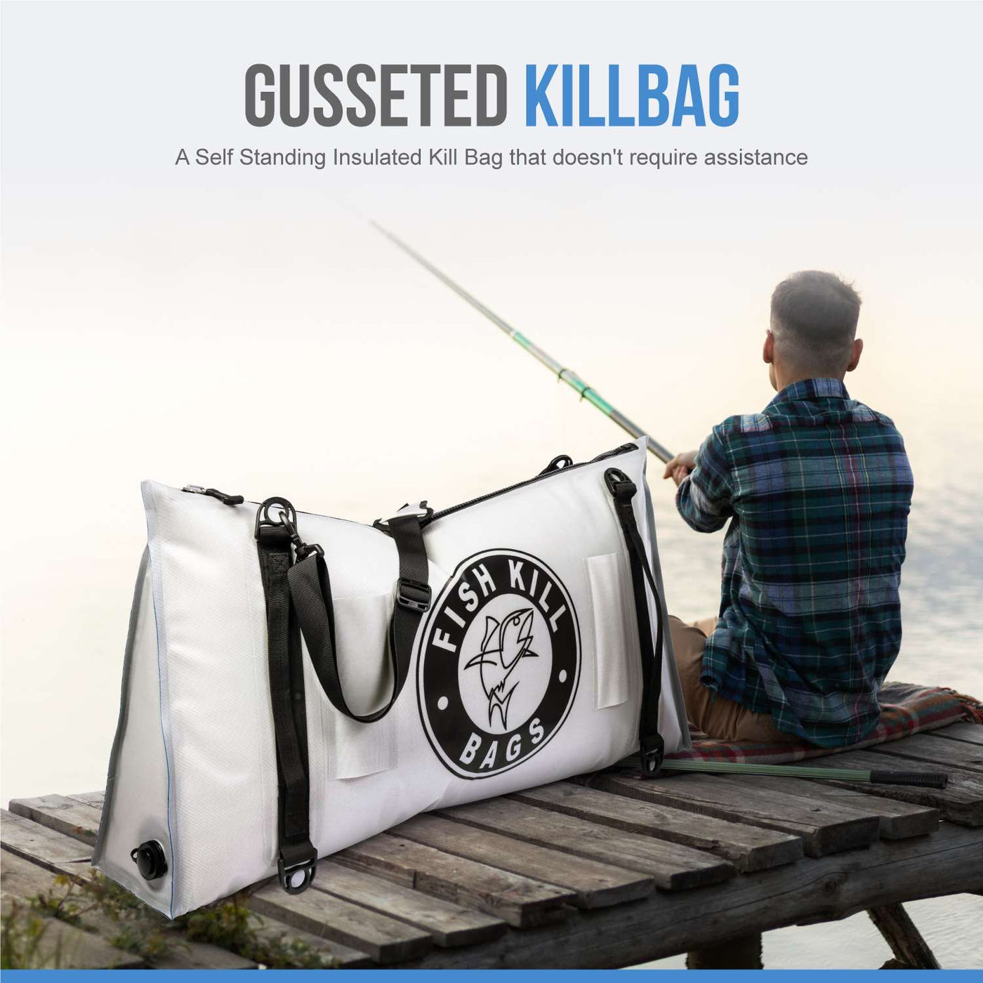 FISH KILL BAGS 36" Insulated Fish Kill Cooler Kill Bag 56 Quarts, USA